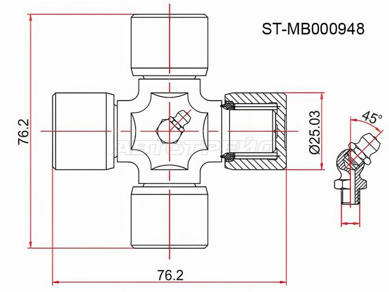 Крестовина для Митсубиси Делика, Паджеро, Монтеро арт STMB000948 SAT