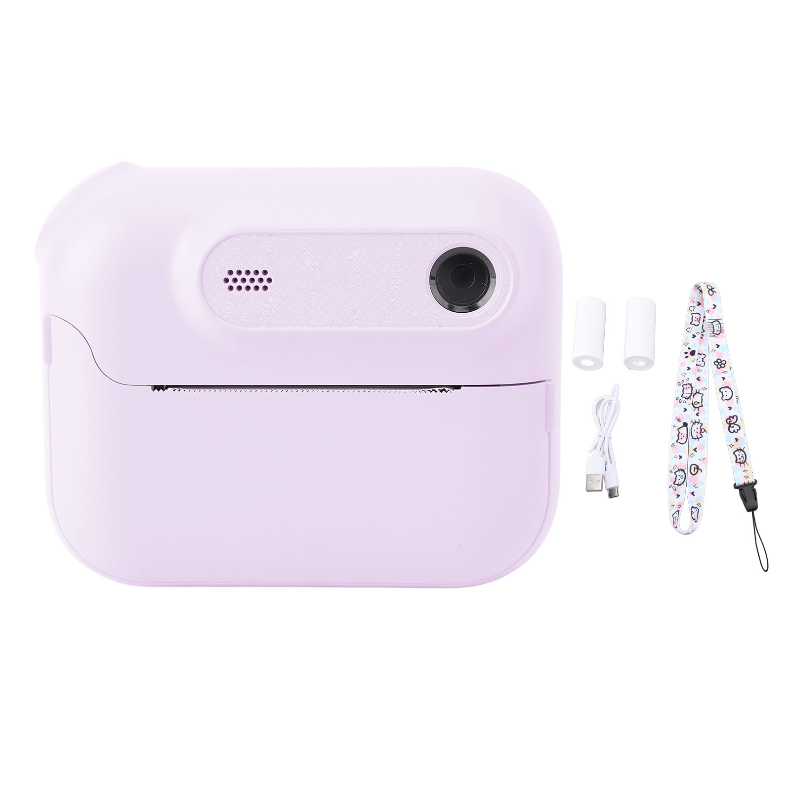 Фотоаппарат мгновенной печати, цифровая камера 48 МП 1080p HD, 6-кратный зум, симпатичный, с функциями MP3-игры, идеальный подарок на день рождения или Рождество, фиолетовый.