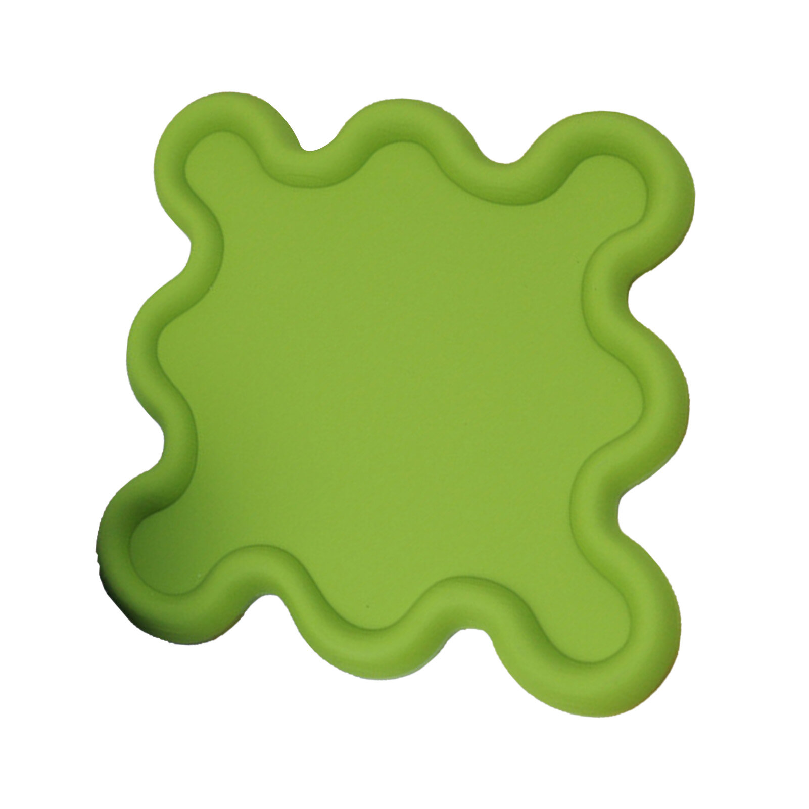 Чашка коврика ПВХ нерегулярная форма теплостойкая, сопротивляющаяся водонепроницаемой домашней миске для кухни зеленого цвета