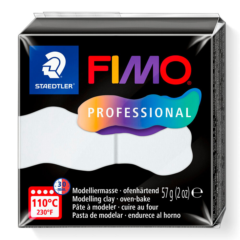 Глина полимерная для лепки Fimo Рrofessional, запекаемая, 57 гр, белый.