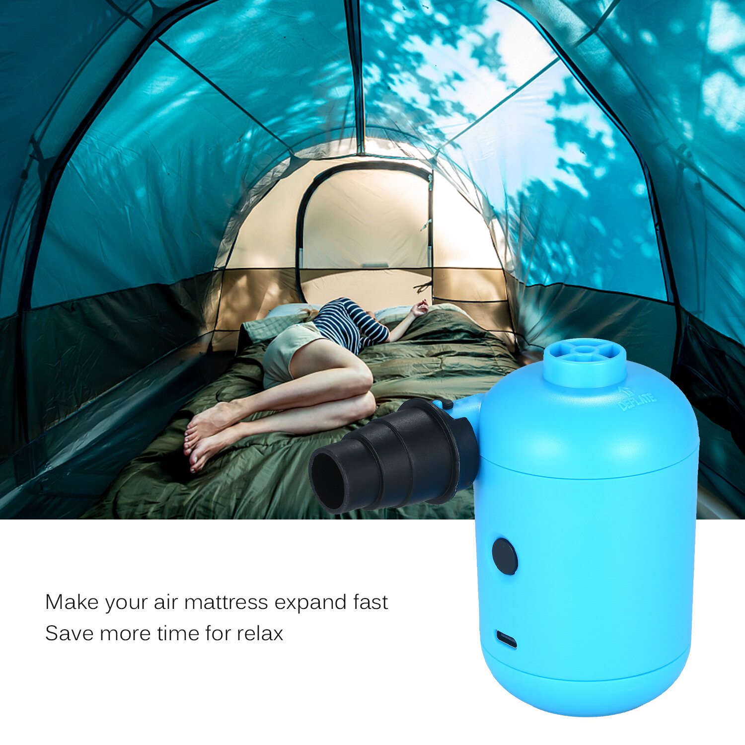 Портативный электрический воздушный насос USB для надувных матрасов, лодок, диванов, автомобилей, кемпинга, надувной автомобильный насос, портативный и легкий