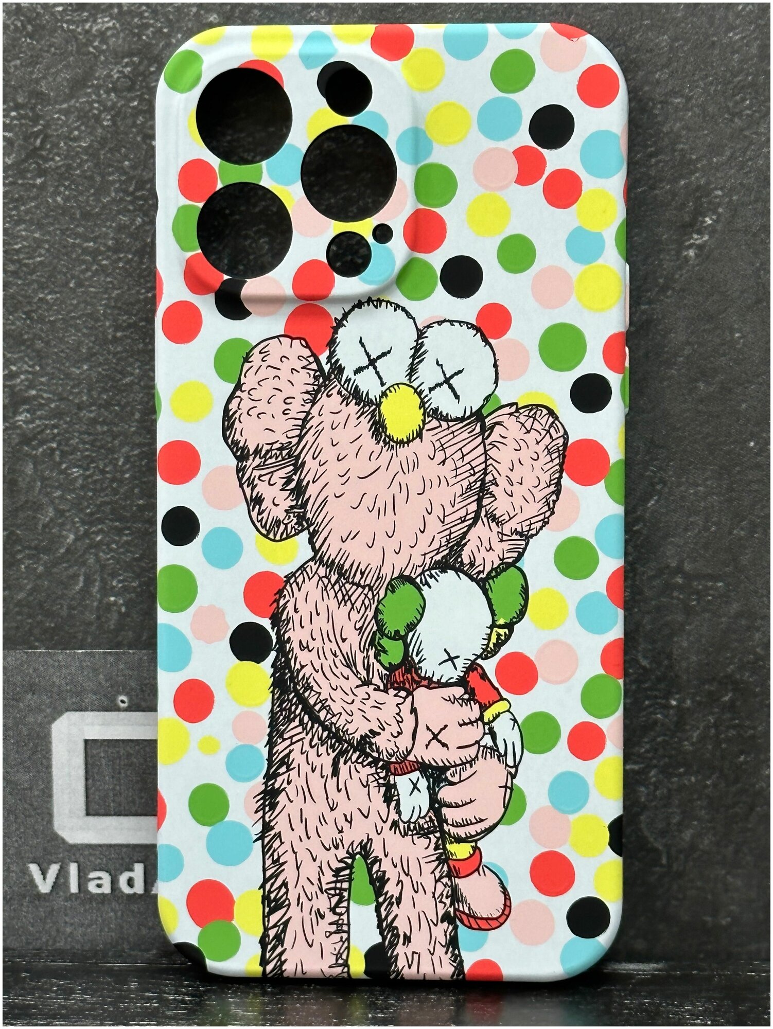 Светящийся чехол-накладка для Iphone 14 pro , Айфон 14 про LUXO/KAWS с флуоресцентным рисунком
