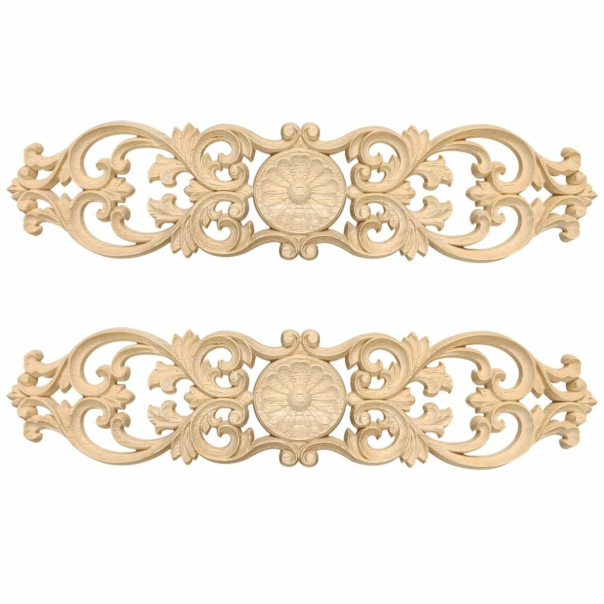 Резная деревянная наклейка для декора интерьера украшение стен, дверей, мебели в европейском стиле, 40cm*10cm