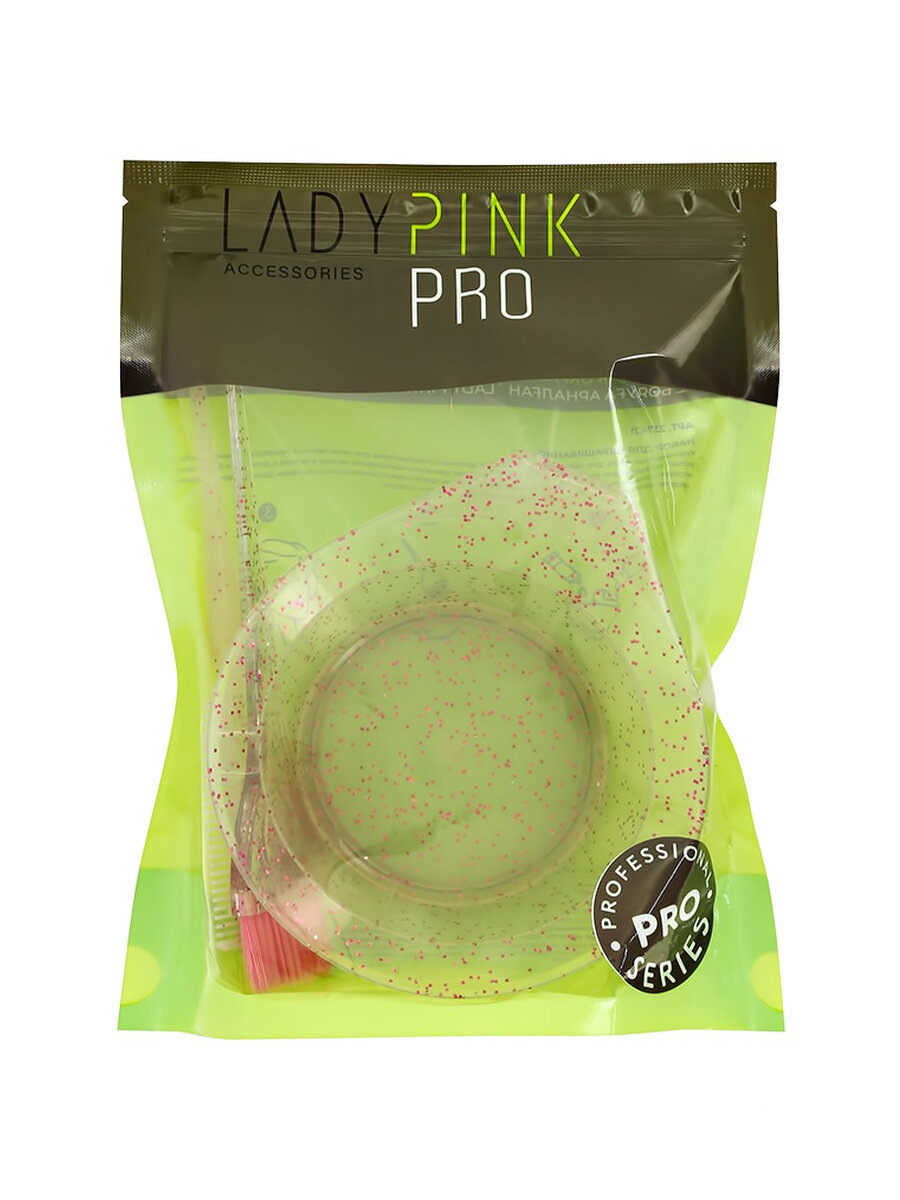 Набор для окрашивания Lady Pink, с расческой, 3 предмета, белый/красный