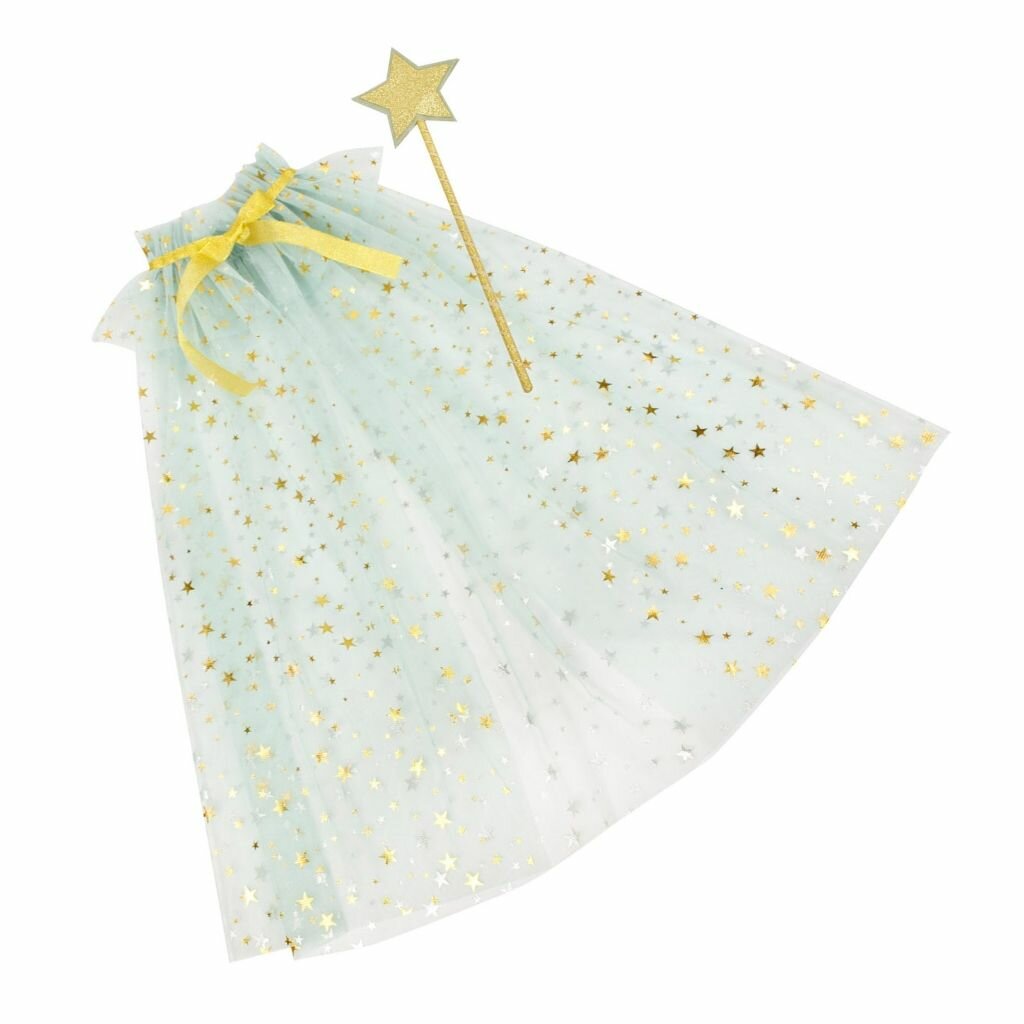 Детский сетчатый плащ-накидка Звездная палочка из 2 предметов зеленый