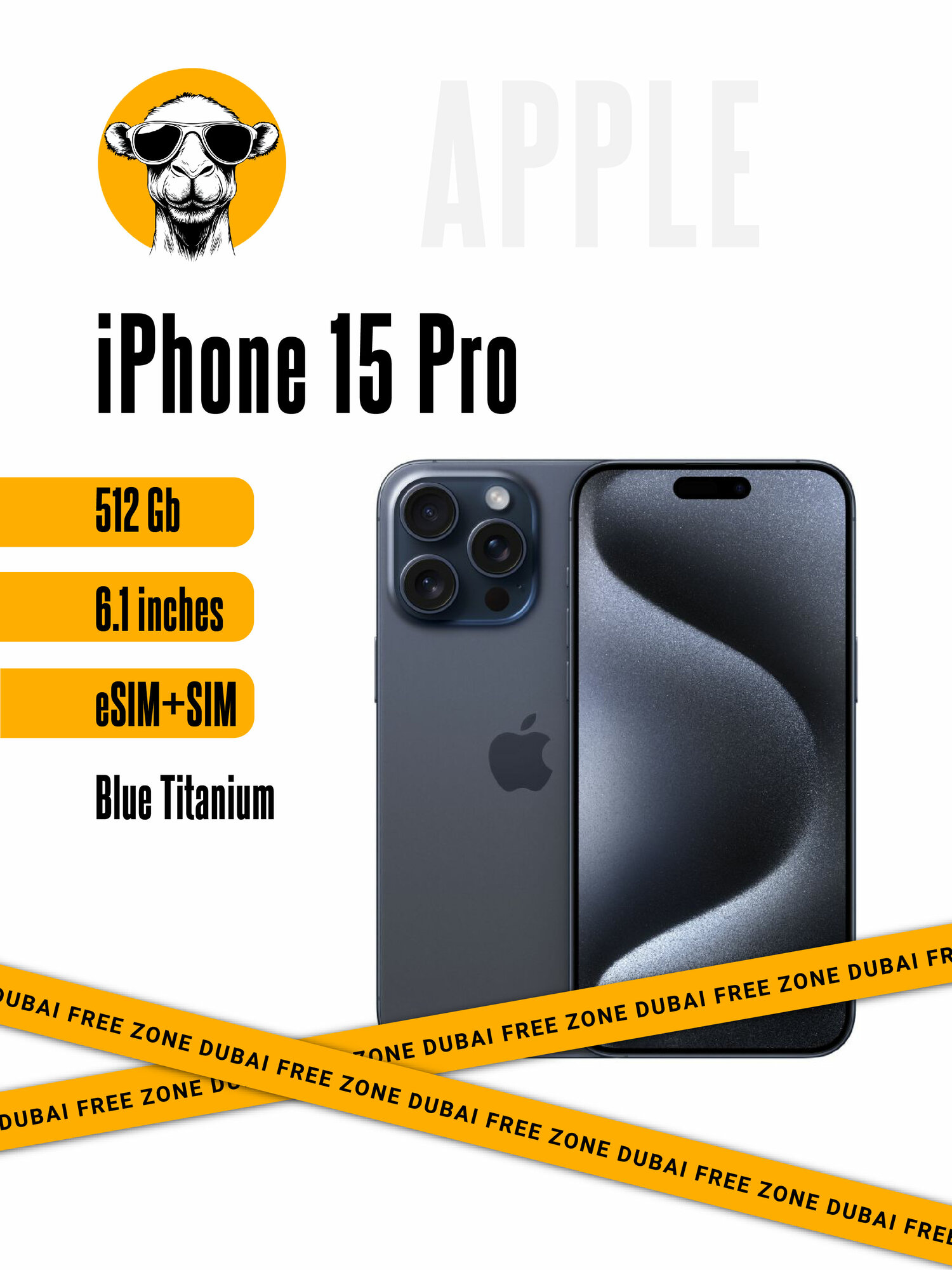 Смартфон iPhone 15 Pro 512GB Blue Sim+E-Sim