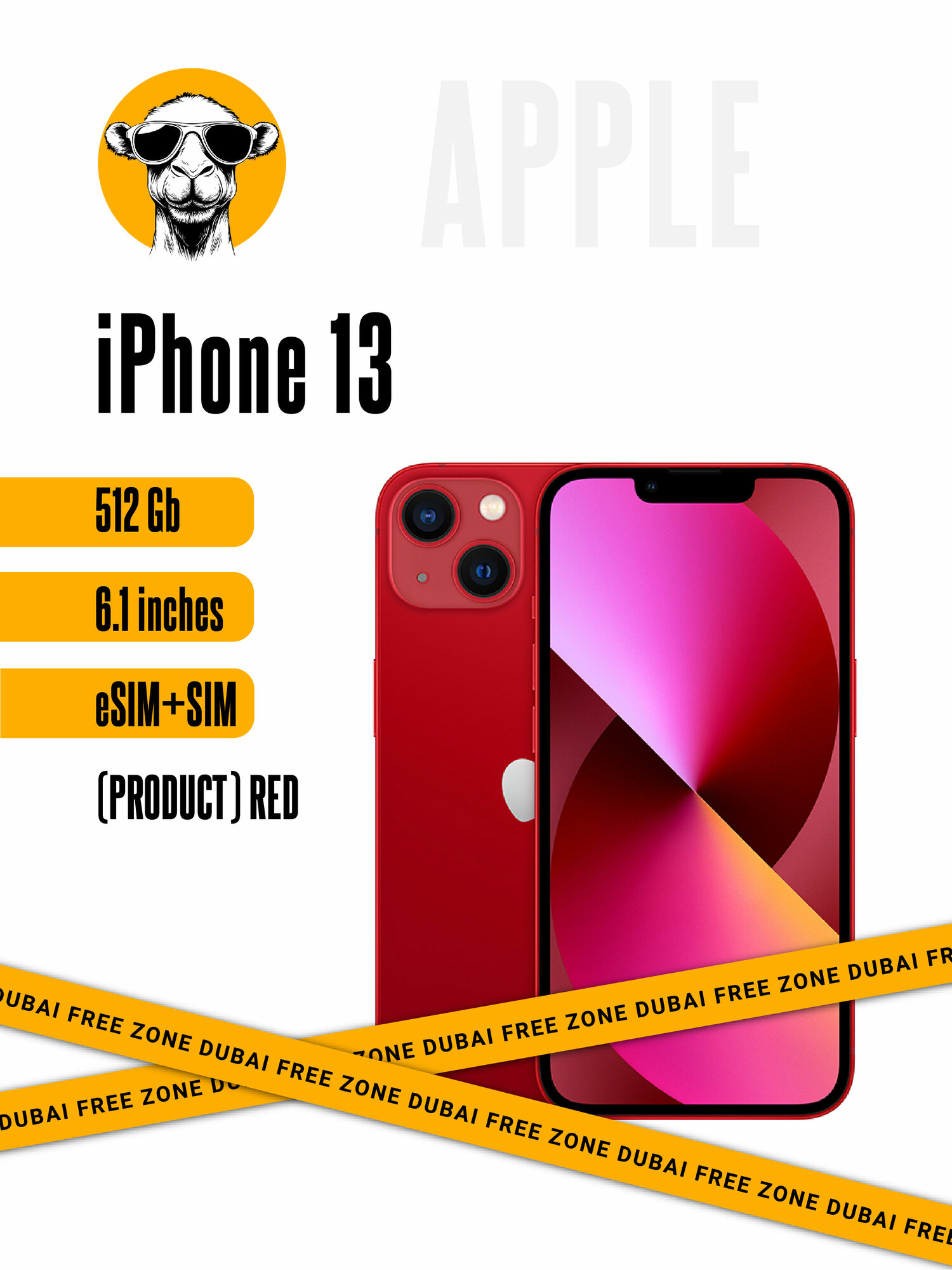 Смартфон iPhone 13 512Gb PRODUCT RED Sim+E-Sim