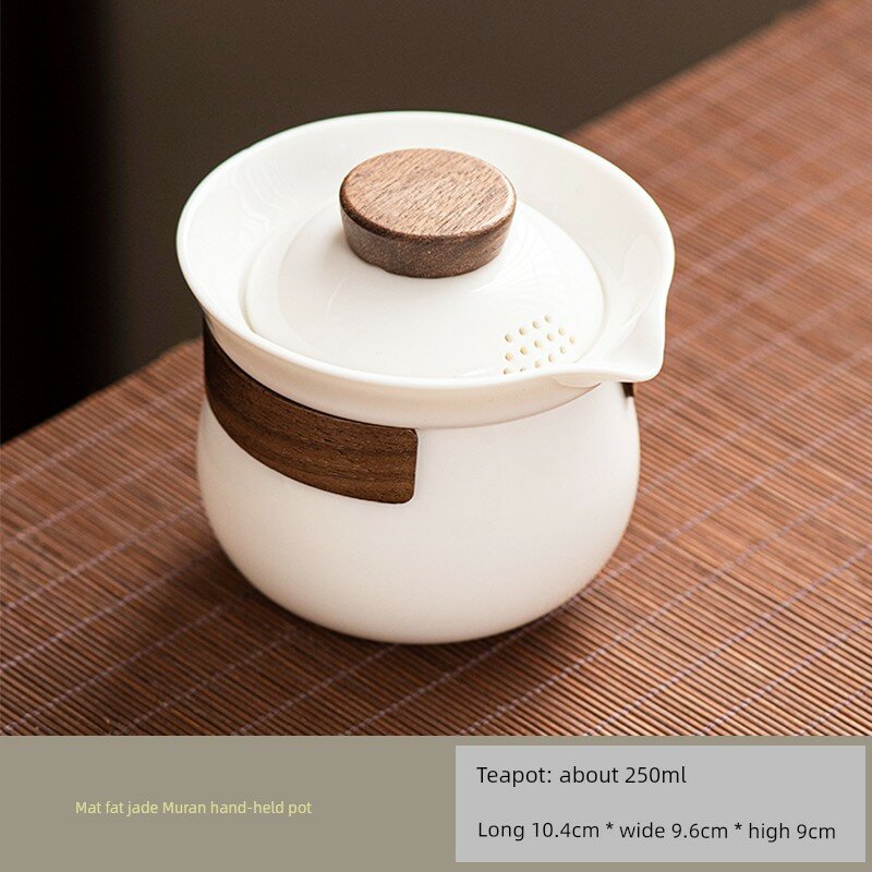 Dehua, жир из баранины, нефрит, горшок для рук, одна кастрюля, крышка, чаша, чашка для чая, противоожоговый