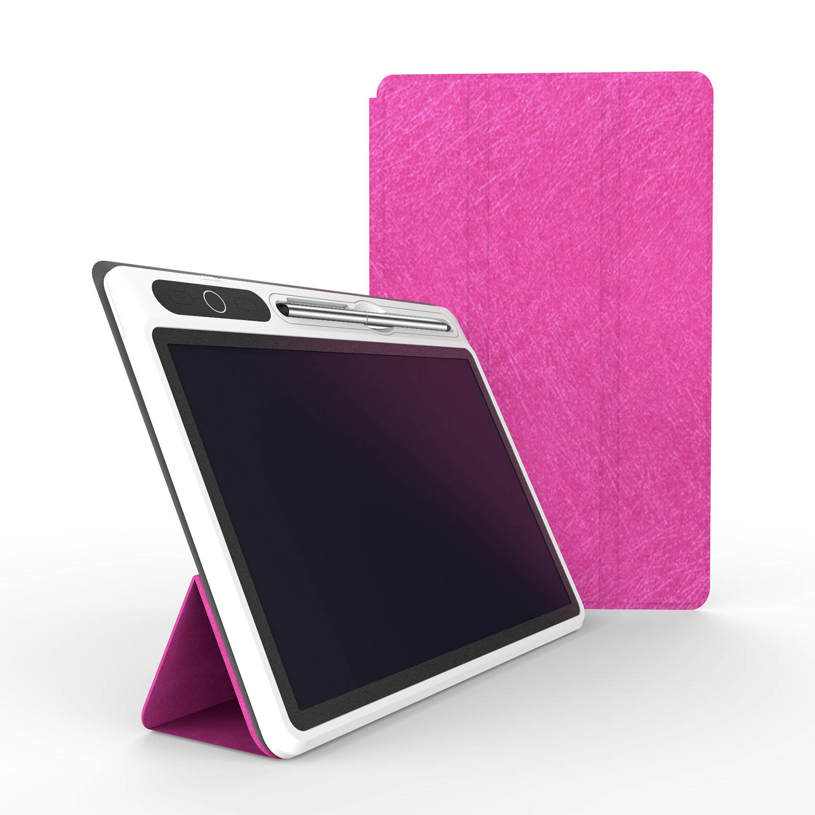 Планшет для записи LCD 10.1 дюйм, доска для рисования, доска для рукописного текста для бизнеса с кожаным чехлом, магнитной стилусом для офиса, деловых людей, маленьких детей, обучающих игрушек, подарков для мальчиков и девочек, черный, розовый, материал