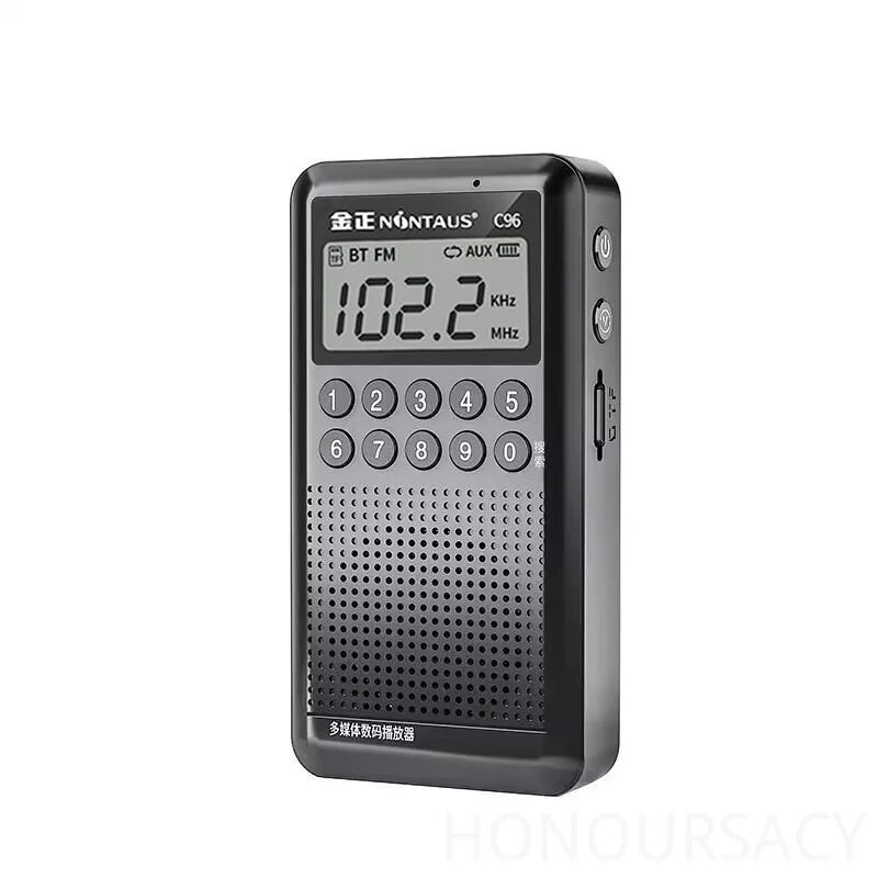 Мини-карманный FM-радио, высокочувствительный радиоприемник, портативный Bluetooth-динамик, рекордер со светодиодной подсветкой, поддержка TF-карты, гарнитура