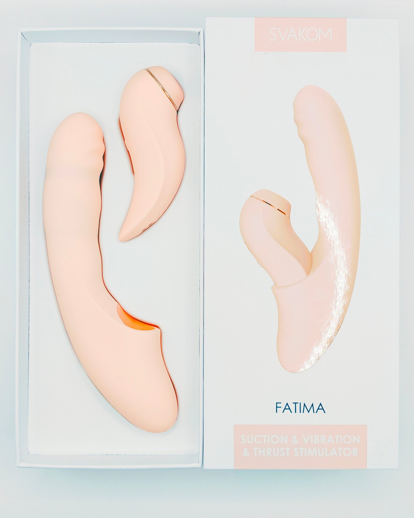 Вибратор с возвратно-поступательными движениями и вакуумом SVAKOM Fatima, розовый