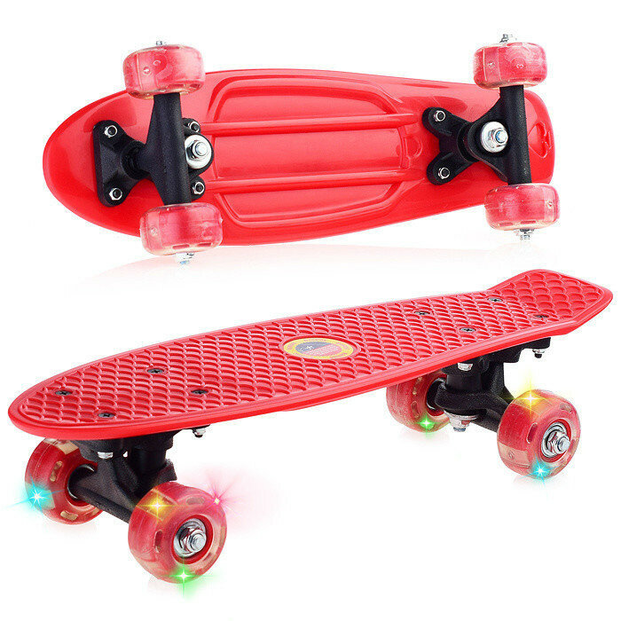 Пенни борд детский, дека 56х14см пластик, cветящиеся колеса, 1 шт