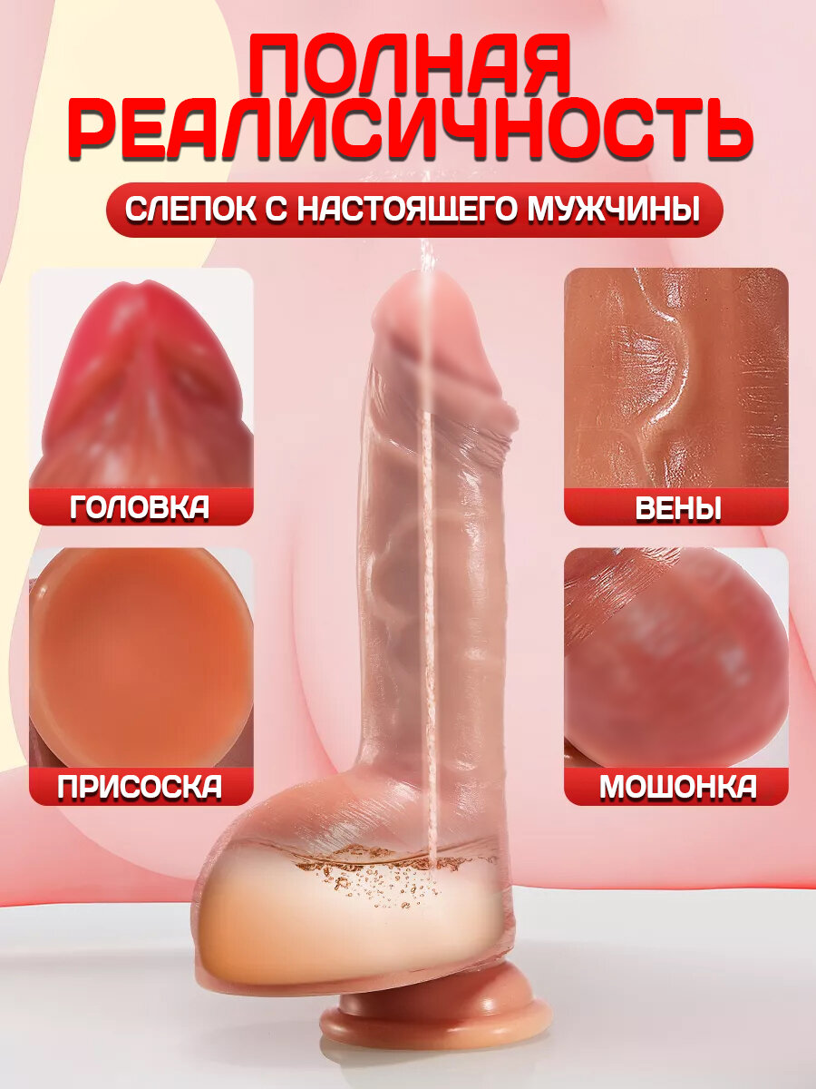 Реалистичный член, фаллоимитатор с функцией эякуляции, реалистичный фаллоимитатор на присоске, 18+