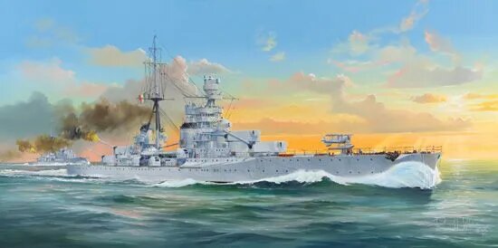 Trumpeter 05347 1:350 Тяжелый крейсер "Зара ВМС Италии Соберите модель корабля