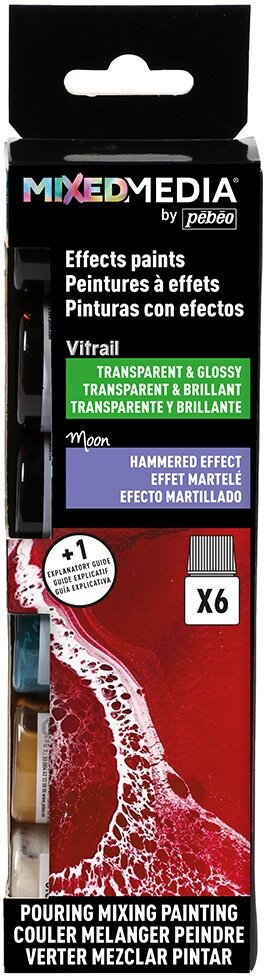 PEBEO Набор красок Mixed Media Vitrail и Fantasy Moon 6 цветов по 20 мл для арт-проектов