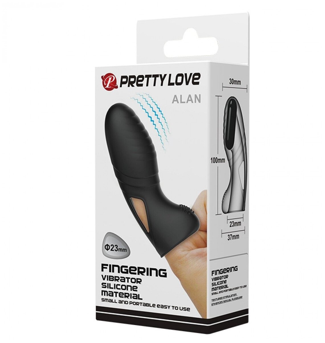 Вибронасадка Baile Pretty Love Alan, силикон, с ребрышками, черная