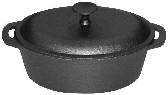 Утятница MALLONY 3,9л 35х21х16,5см чугун с крышкой