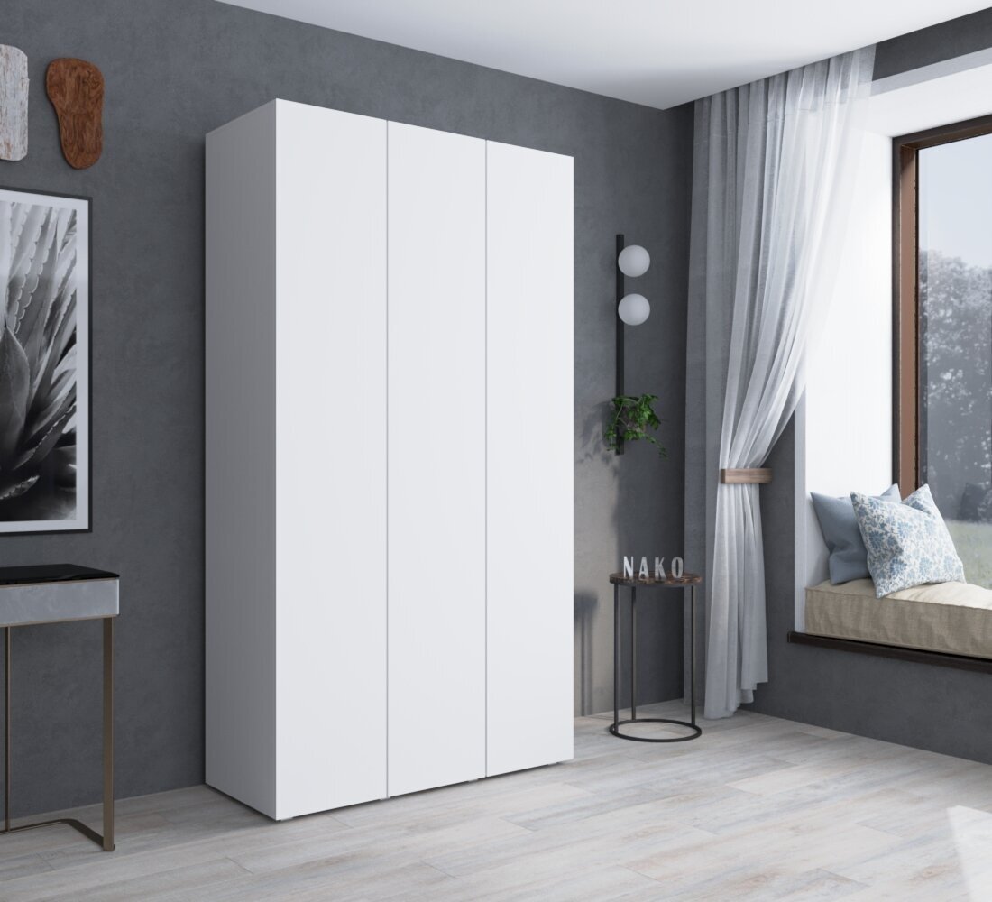 Шкаф Распашной в стиле Лофт модель Капри 140 Белый (ШхВхГ) 140х210х50см.