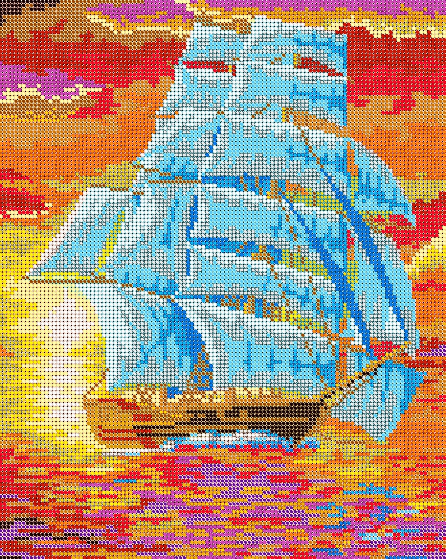 Вышивка бисером картины Море на закате 24*30см