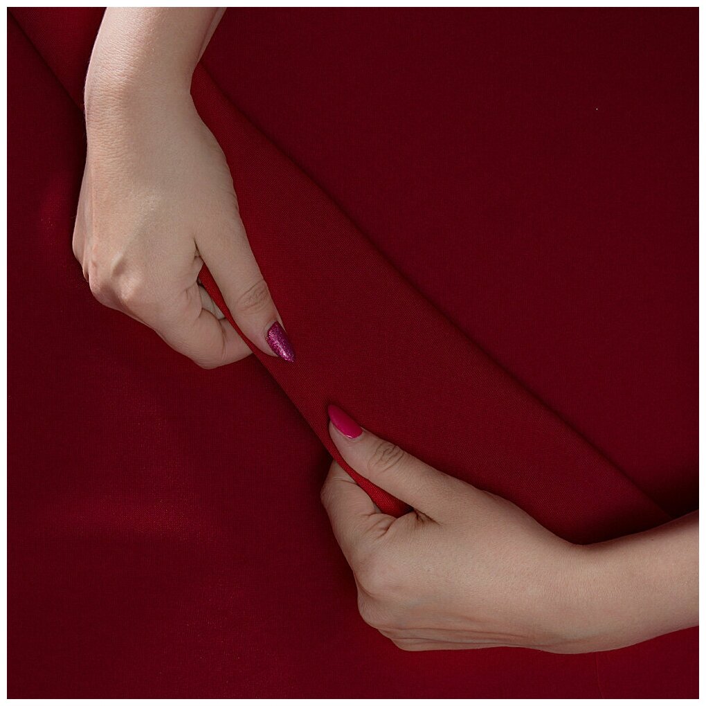 Ткань габардин красный без рисунка (47-17)