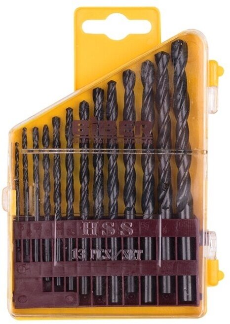 Набор сверл по металлу Biber 74131 HSS Стандарт 1,5-6,5 мм (13 шт.)