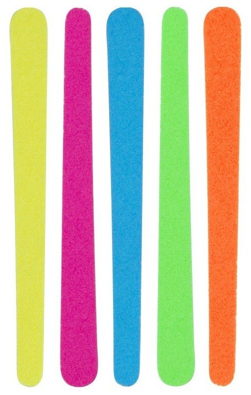 IRISK PROFESSIONAL Irisk, пилки неоновые тонкие 180/180 (06 Микс), 5 шт