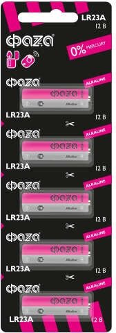 Элемент питания алкалиновый A23/MN21/8LR932 12В Alkaline для пультов сигнализаций BL-5 (уп.5шт) ФАZА 5003248