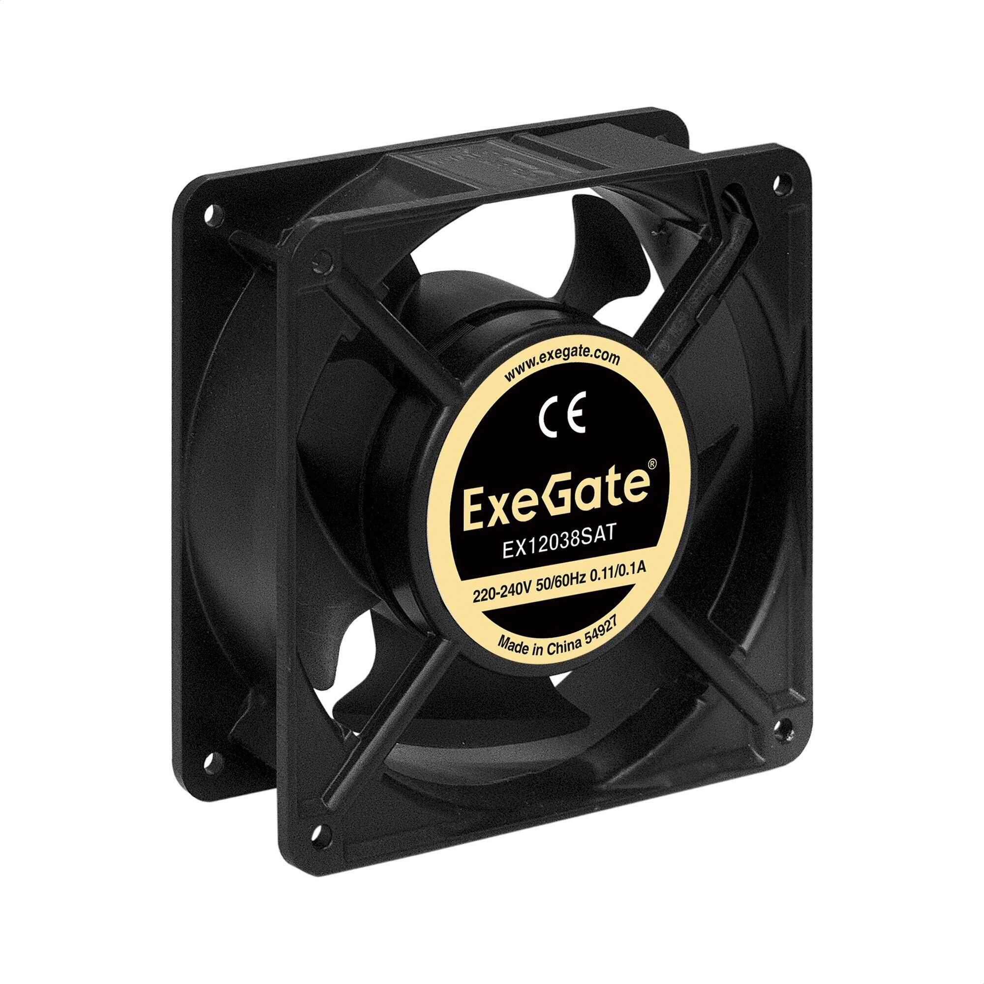 Вентилятор 220В AC ExeGate EX12038SAT (120x120x38 мм, Sleeve bearing (подшипник скольжения), клеммы, 2600RPM, 41dBA) EX289021RUS