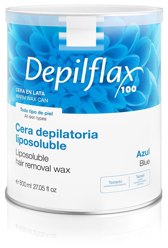 Воск в банке Азуленовый Depilflax100, 800 мл