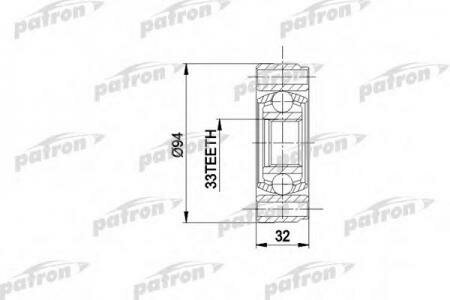 ШРУС внутр к-кт AUDI: 80, 90 1.3-2.0 80-88, VW: GOLF, JETTA, PASSAT, VENTO 1.6-1.8 Patron PCV3004