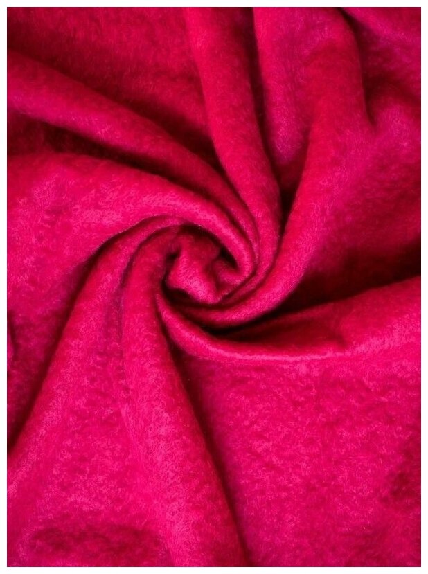 Плед мохеровый HAPPY CRANE мохер шерсть пэ 130х180 см кисти 5 см красно-малиновый