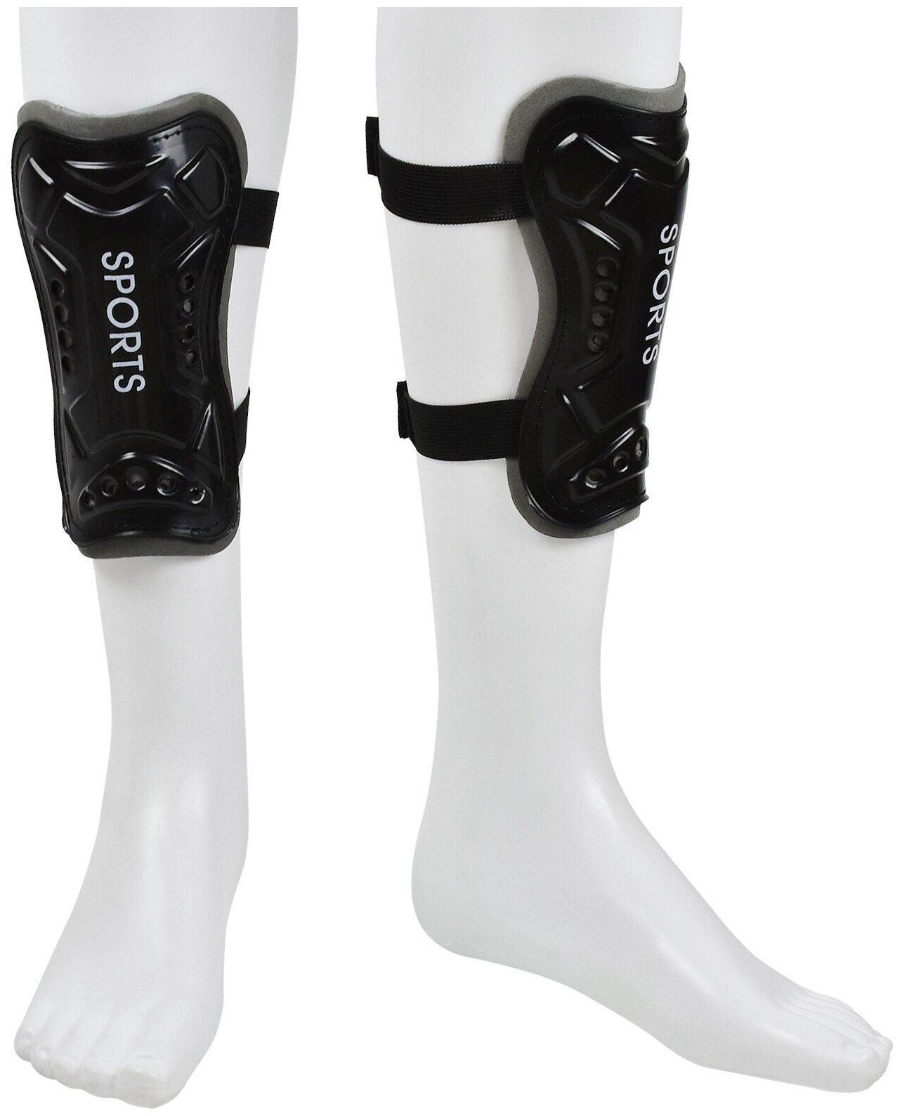 Щитки футбольные 0565, для футбола, унисекс, детские, чёрные, размер S.