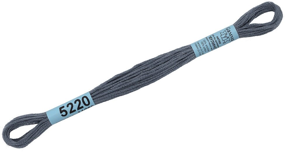 Мулине GAMMA нитки для вышивания 8м. 5220 темно-серый, 1 штука.