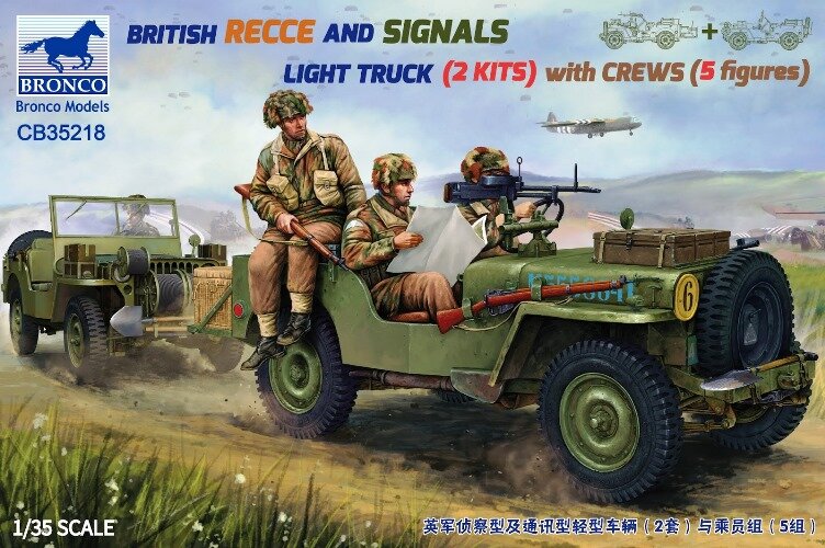 CB35218 Bronco Models Британские джипы (2шт) с экипажем (5 фигур) 1/35
