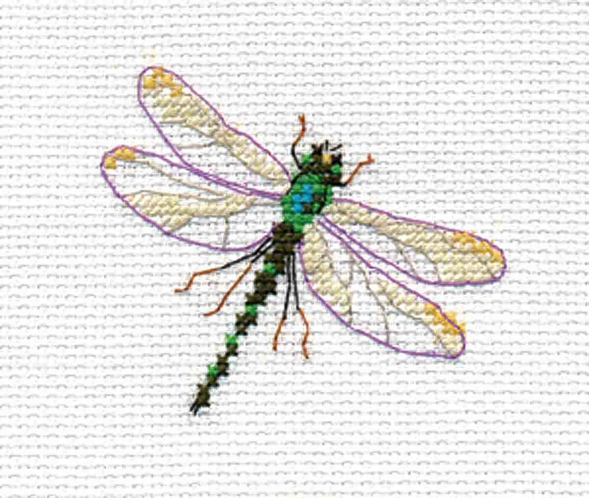 Набор для вышивания крестом Алиса "Стрекоза" 0-161, 8х6 см, Творческий набор с комплектом качественных ниток мулине, хлопковой канвой, удобной иглой, подробной схемой и инструкцией