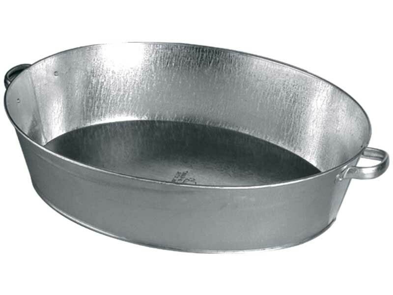 Таз 27 л, оцинкованная сталь, хозяйственный, овальный, серый М