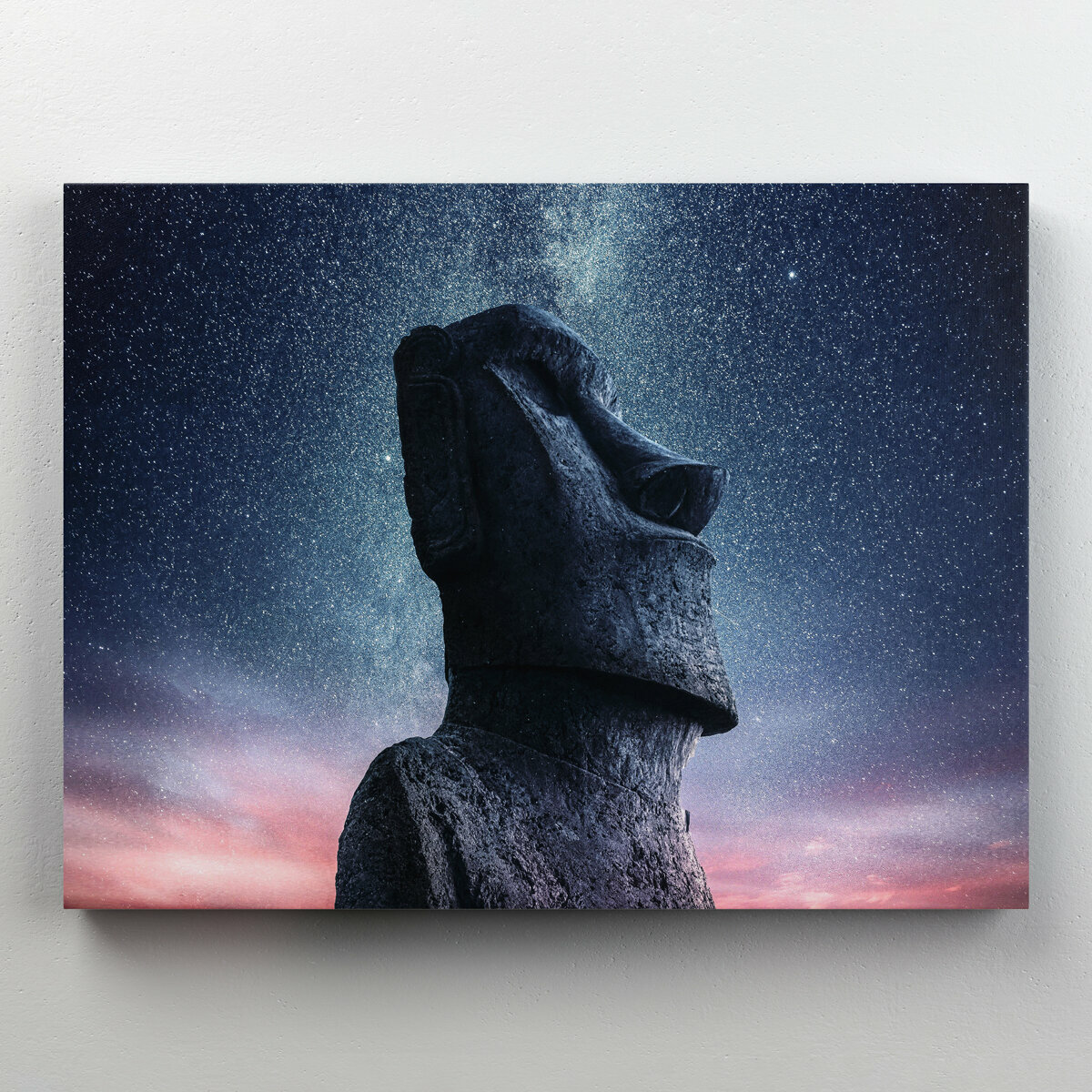 Интерьерная картина на холсте "Статуя на острове Пасхи", 40x30 см