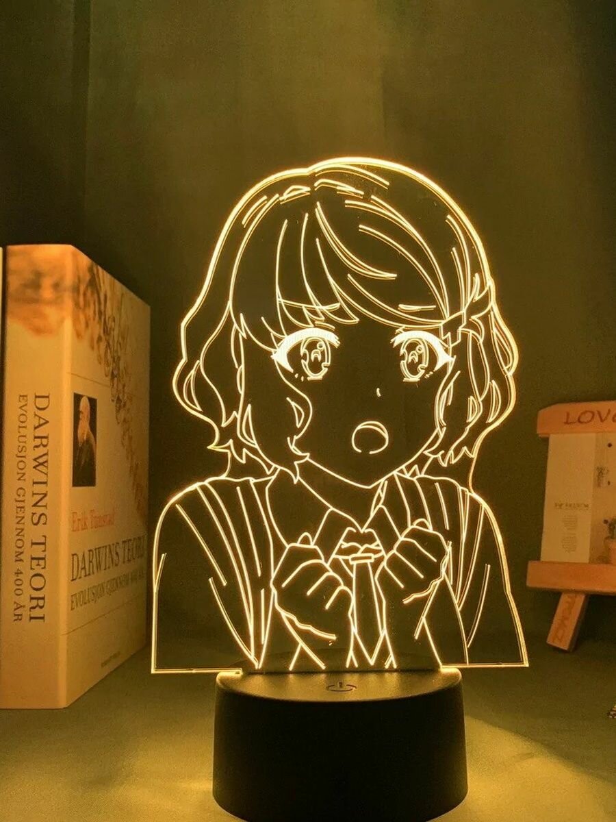 Ночник Аниме Этот глупый свин не понимает мечту девочки-зайки - Anime Bunny Girl . Подарок фанату аниме и манги — декор в комнату с любимыми персонажами, в стиле отаку и японской анимации.