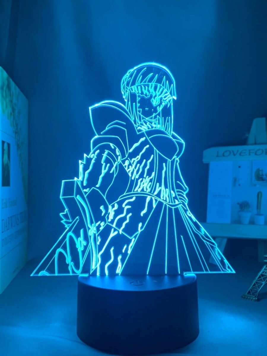Ночник Аниме Судьба Ночь схватки - Anime Fate. Подарок фанату аниме и манги — декор в комнату с любимыми персонажами, в стиле отаку и японской анимации.