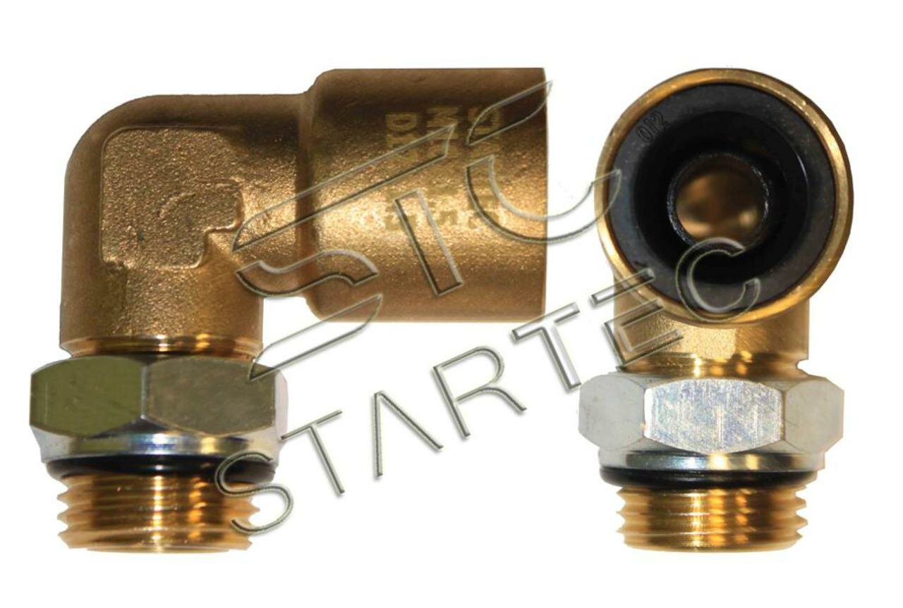 Соединитель трубки ПВХ, полиамид d=12мм (наружная резьба) М12х1.5 угольник латунь ПВХ STARTEC