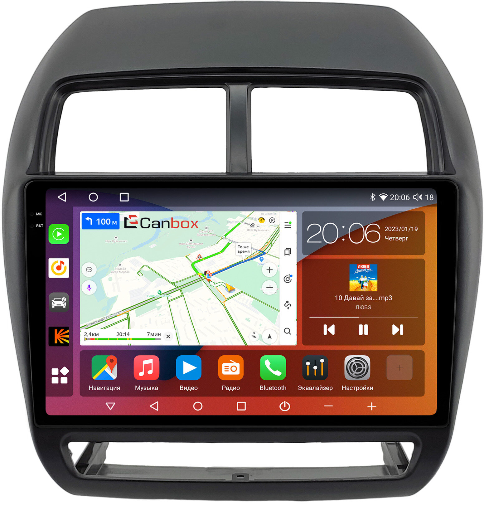Штатная магнитола Canbox Logic-i3 2K 5736-10-1530 Mitsubishi ASX, Outlander Sport, RVR 3 2016-2024 Android 13 (4G-SIM, 8/256, DSP, 360, QLed)