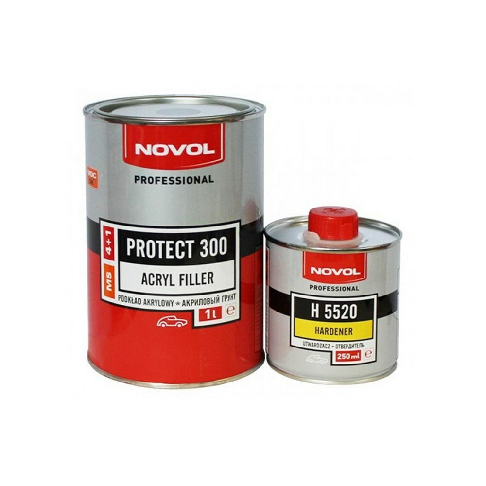 Грунт акриловый 4+1 ms белый protect300, 1,0+0,25 novol 37031-35822