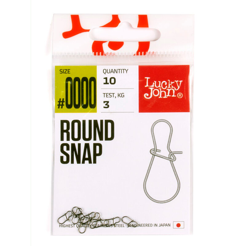 Застежки (карабин) LJ Pro Series ROUND SNAP - разрывная нагрузка 3 кг, размер карабина, # 0000, в упаковке 10 шт.