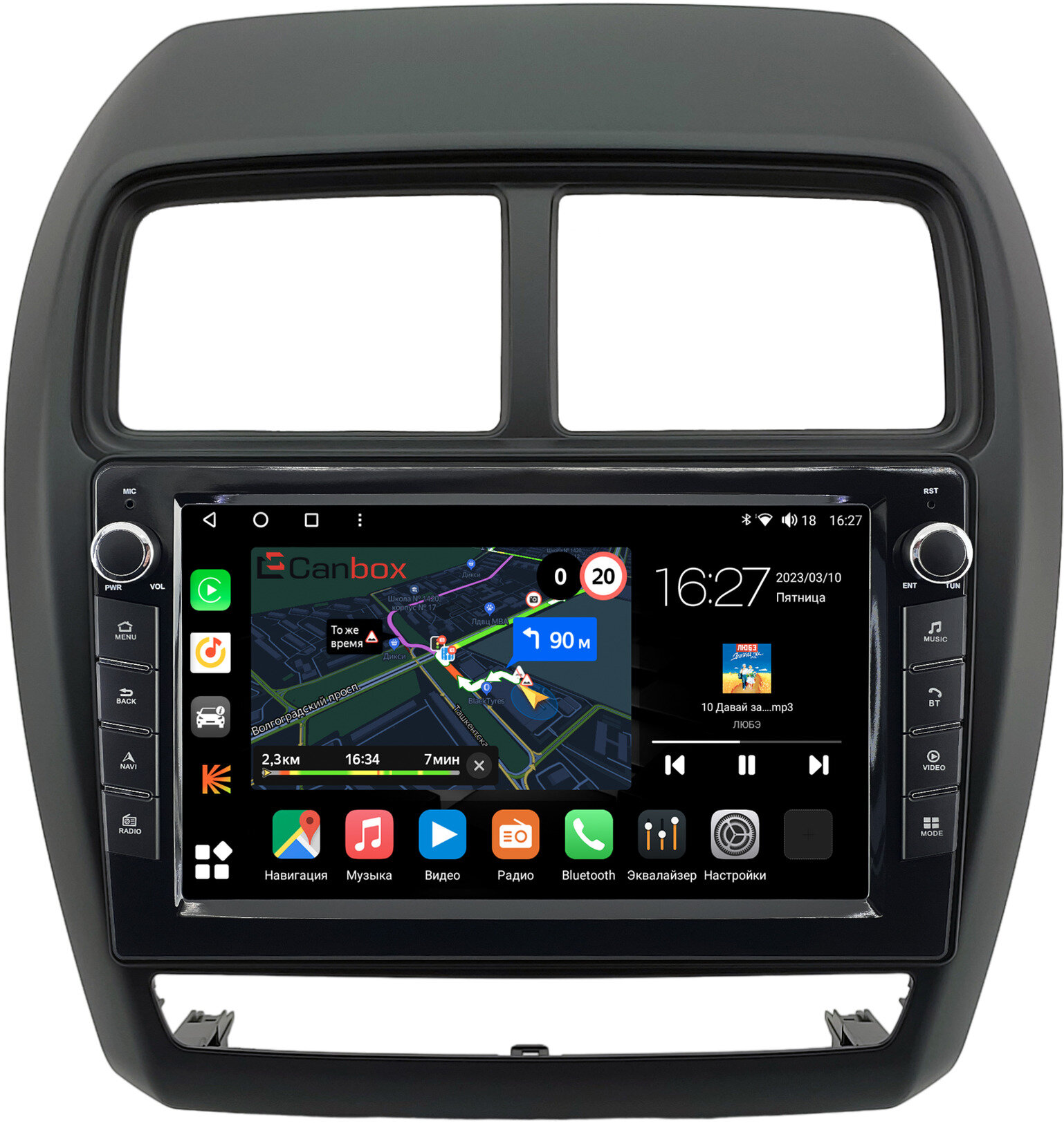 Штатная магнитола Mitsubishi ASX, Outlander Sport, RVR 3 2015-2024 Canbox M-Line 7821-9-1162 Android 10 (4G-SIM, 2/32, DSP, IPS) С крутилками