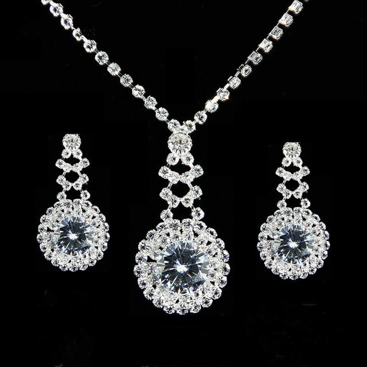 Комплект бижутерии, циркон, кристаллы Swarovski, горный хрусталь, хрусталь, искусственный камень