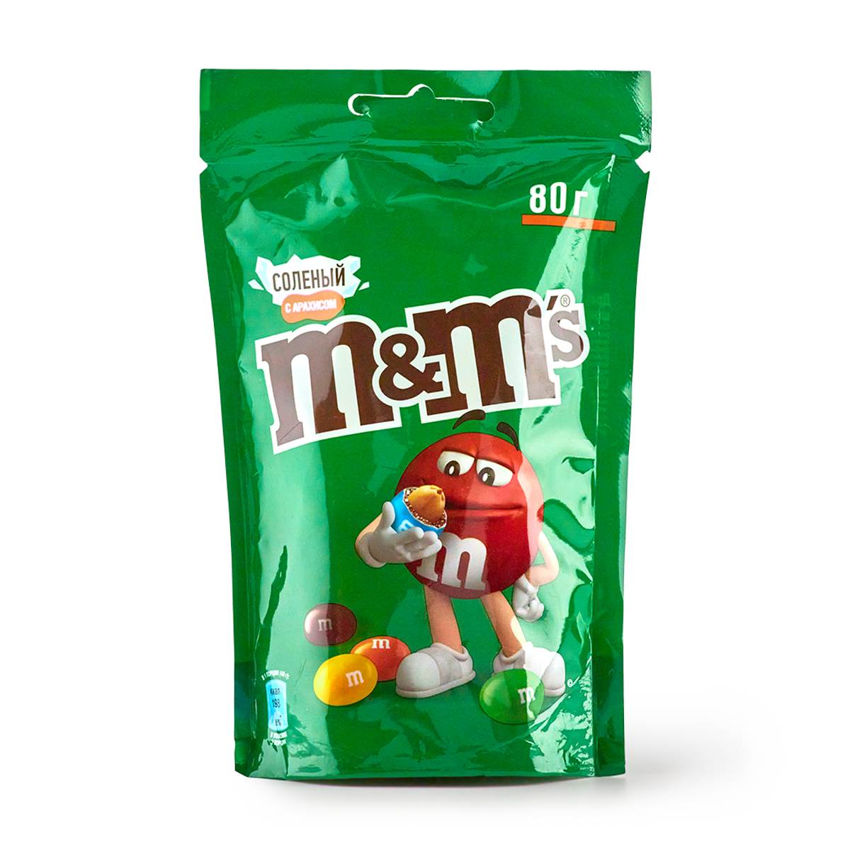 Драже M&M's, с солёным арахисом, молочным шоколадом и хрустящей глазурью, 80 г