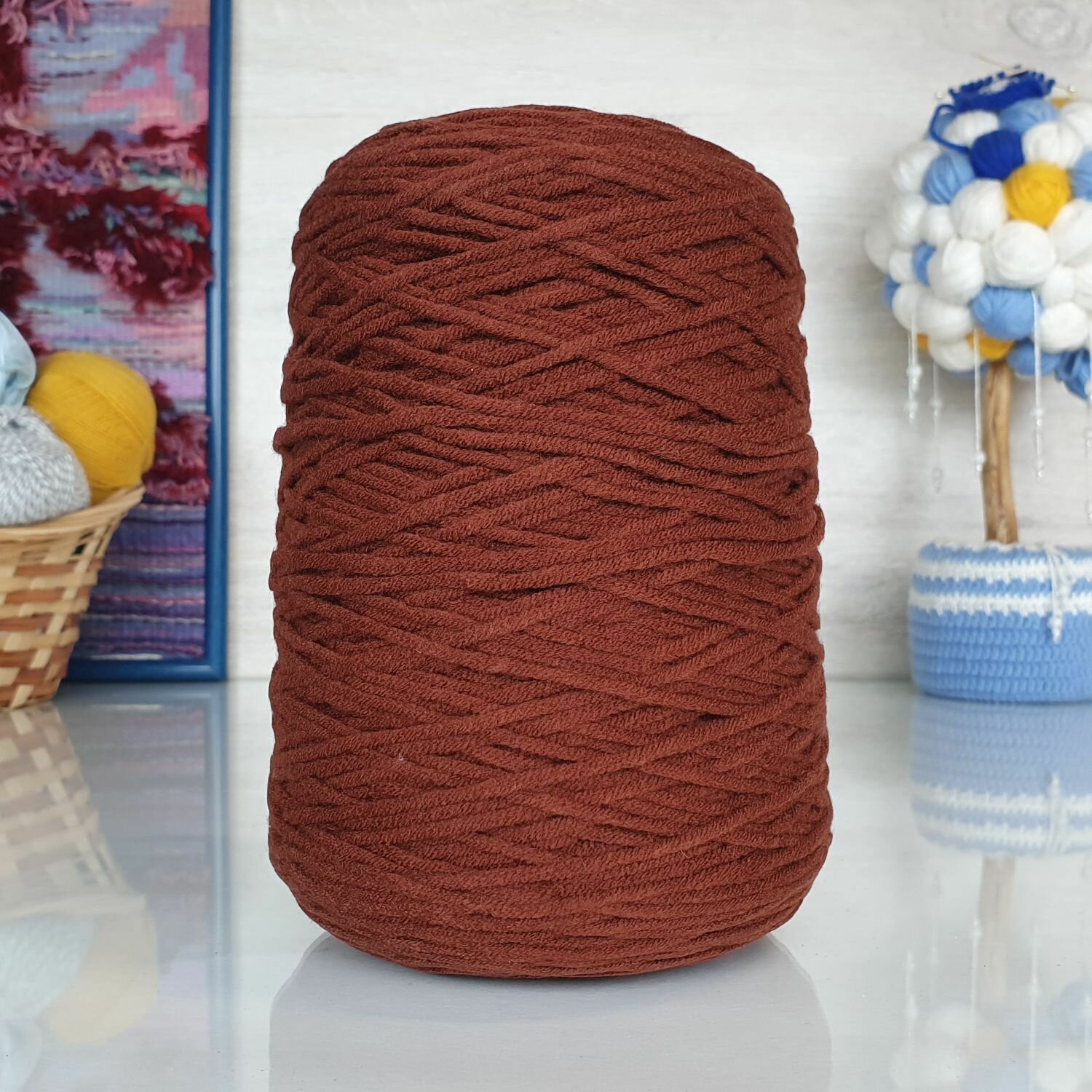 Пряжа MALIK HOBBY Соловей, тафтинг, корица - 38, 100% акрил, 1 бобина, 400 г, 400 м.