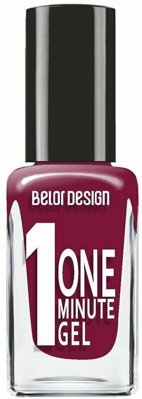 Belor Design Лак для ногтей One minute gel, тон 222 малиновый, 10 мл