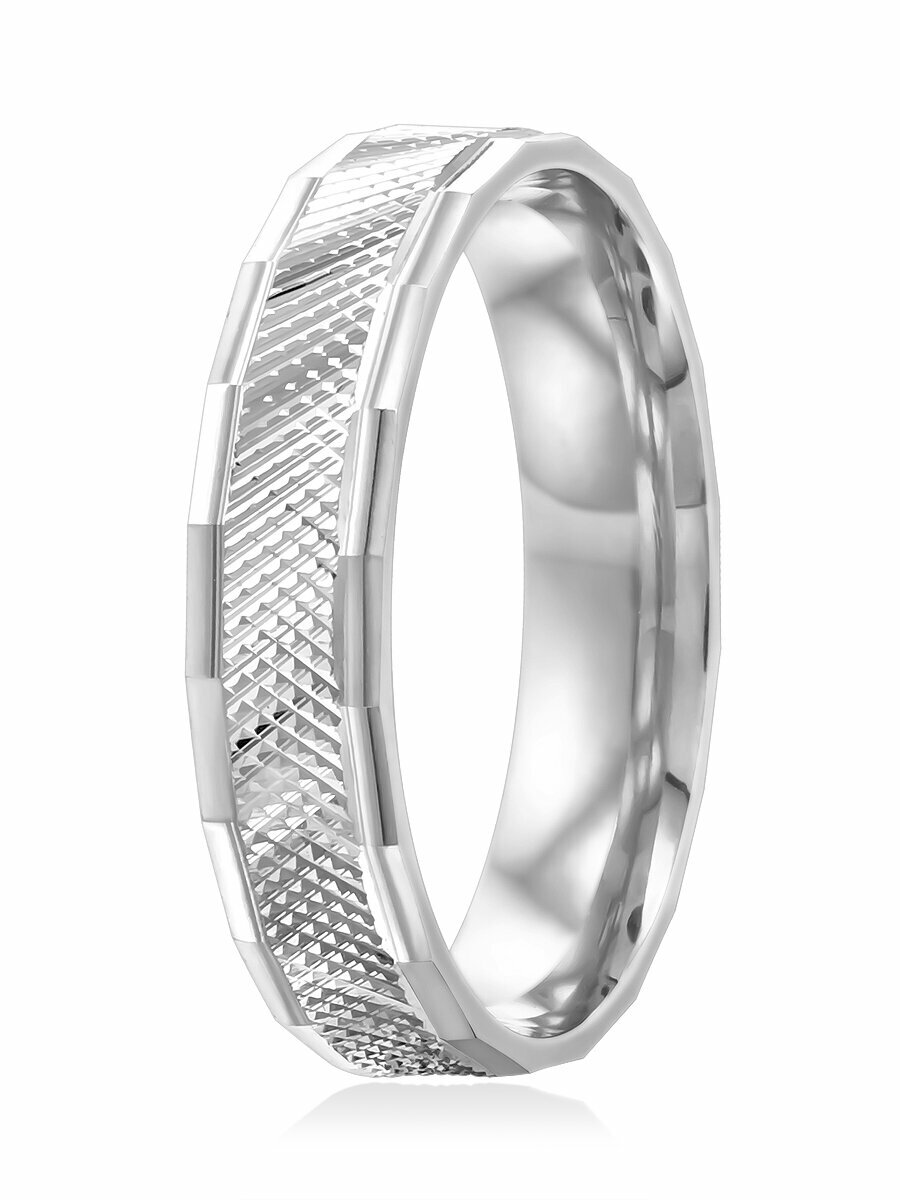 Кольцо обручальное, серебро, 925 проба, родирование