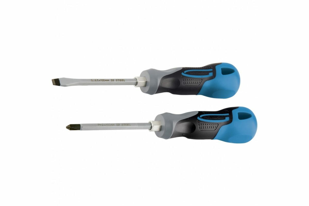 Набор отверток GROSS PH/SL, S2, трехкомпонентная рукоятка, 2 шт